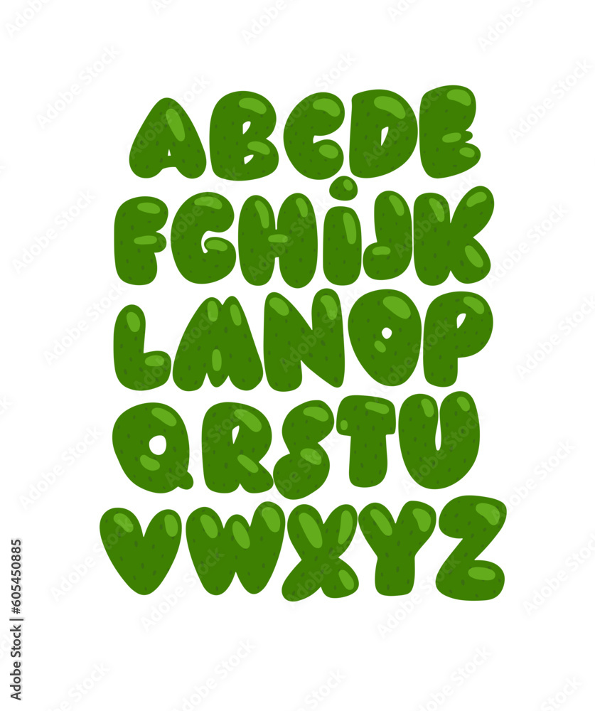 avocado letters, hand drawn avocado alphabet, vector avocado font, eps ...