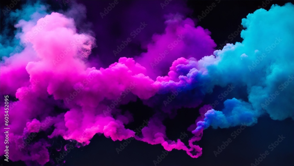 Color smoke. Paint splash. Ink water mix. Fantasy explosion. Pink blue ...