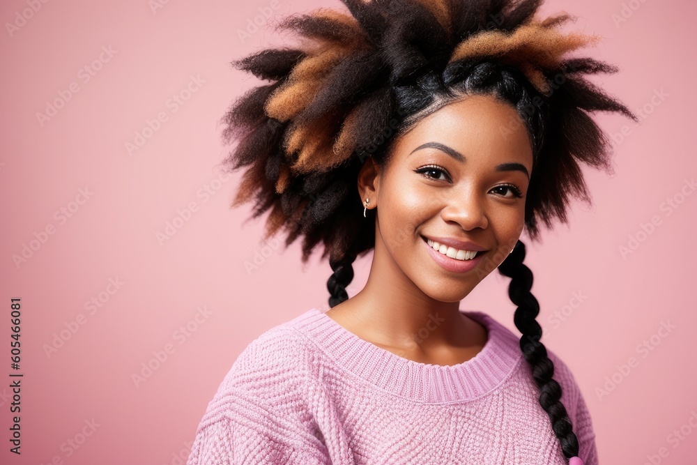 Happy emotions concept. Positive dark skinned beautiful young women ...