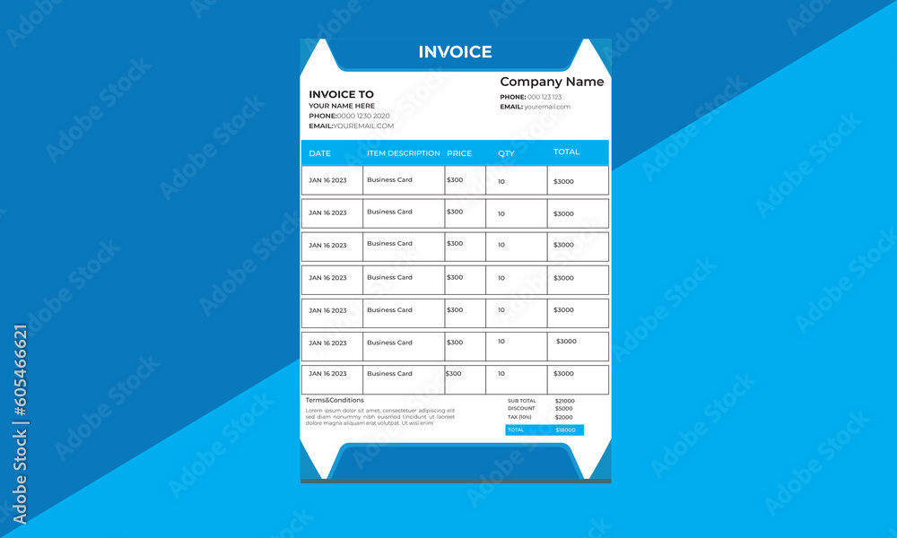 Invoice minimal design template. Bill form business invoice accounting ...