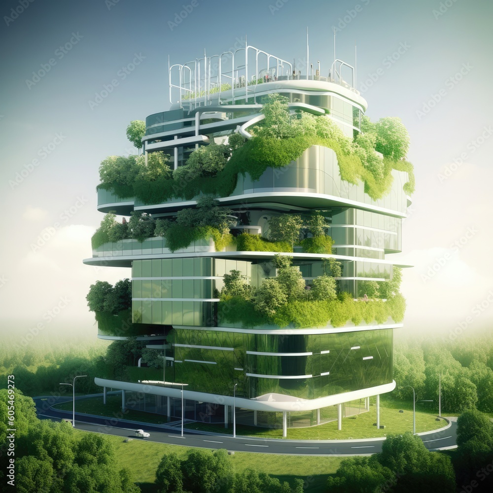 Eco-Friendly Architecture: Harmonizing Design with Nature. Generative ...