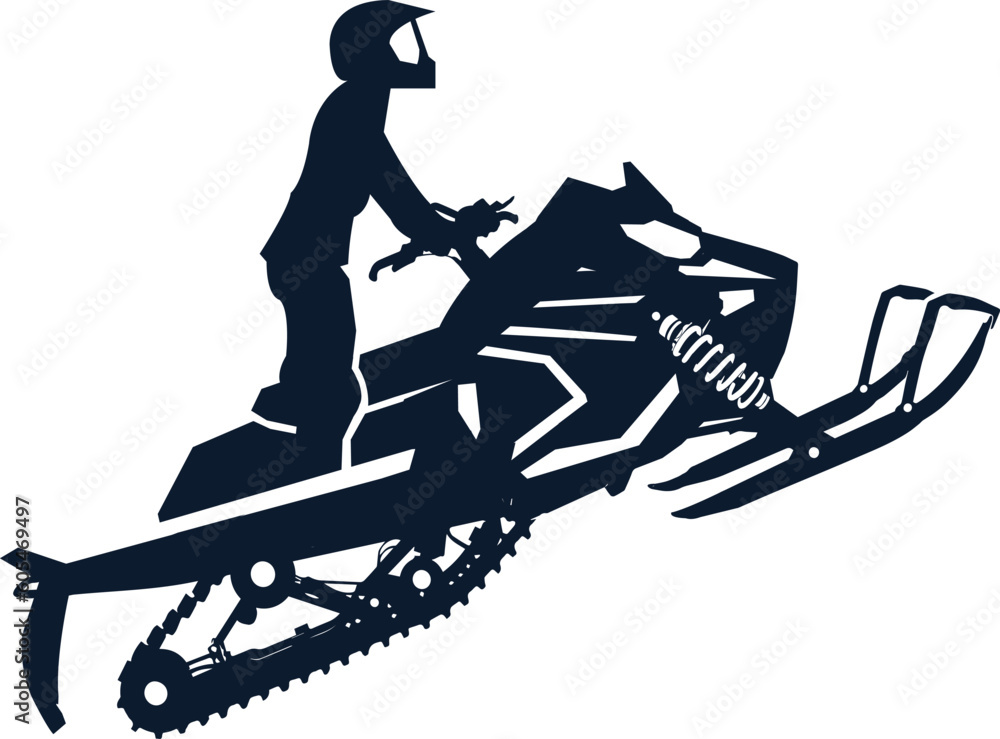 snowmobile silhouette, flying snowmobile, snowmobile race logo template ...