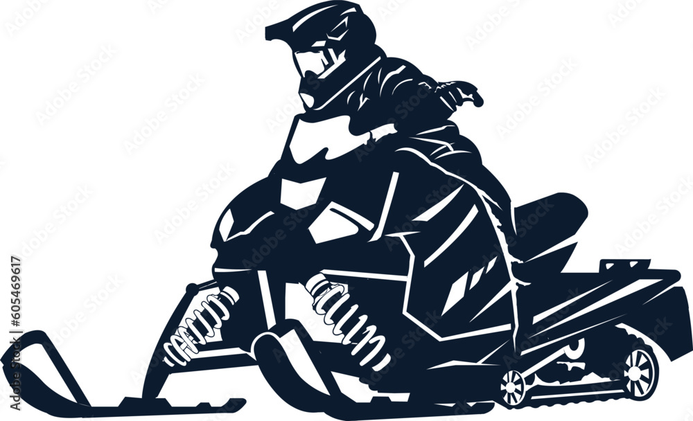 snowmobile silhouette, snowmobile icon, snowmobile race logo template ...