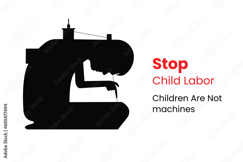 World Day against child labor background, Flat style vector ...