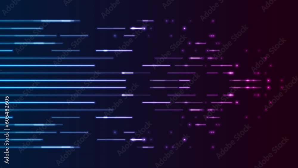 Blue purple neon laser lines and dots technology background. Seamless ...