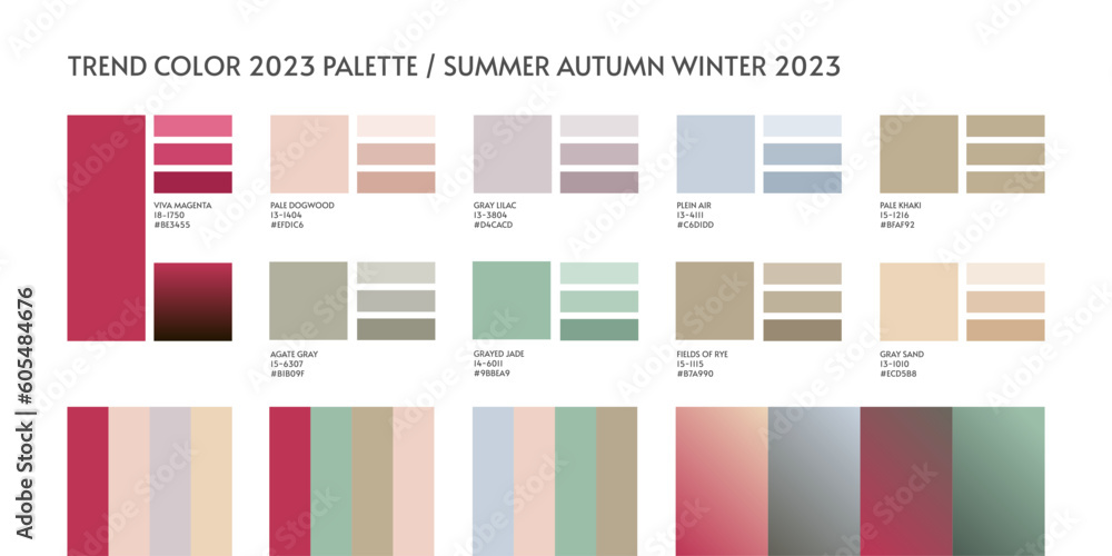 New fashion color and gradients trend 2023. Color palette forecast of ...