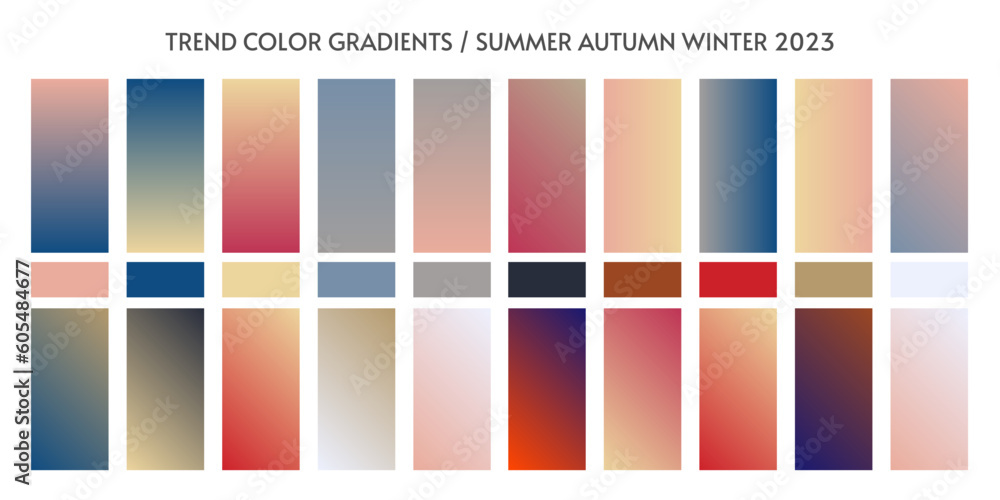 New fashion color and gradients trend 2023. Color palette forecast of ...