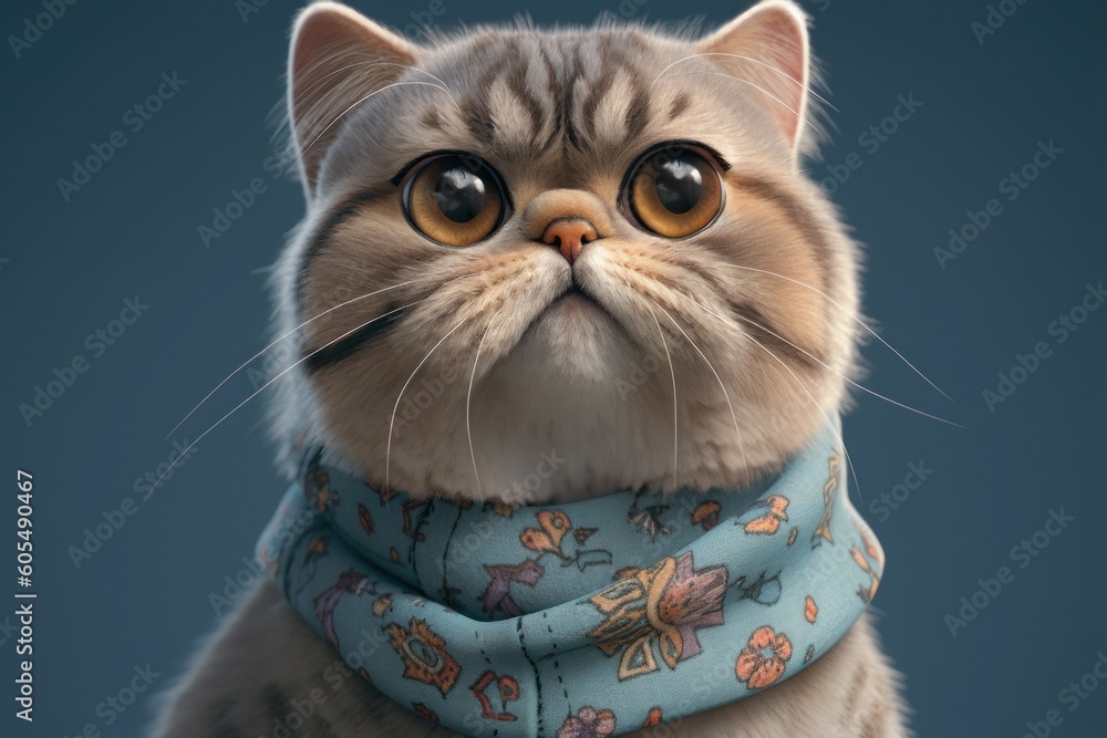 Anthropomorphic cat Scottish fold dressed in human clothing. humanized ...