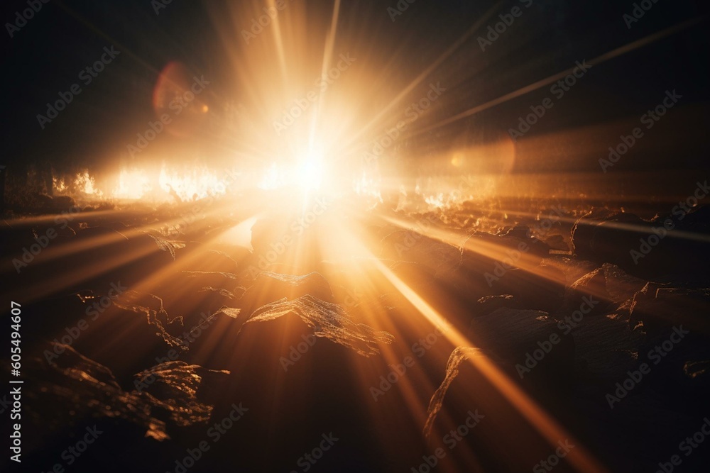 Premium sun rays overlays with lens flare and light leaks isolated on ...