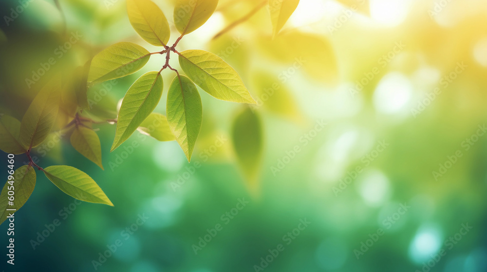 Nature of Leaves on beautiful Greenery bokeh background and copy space ...