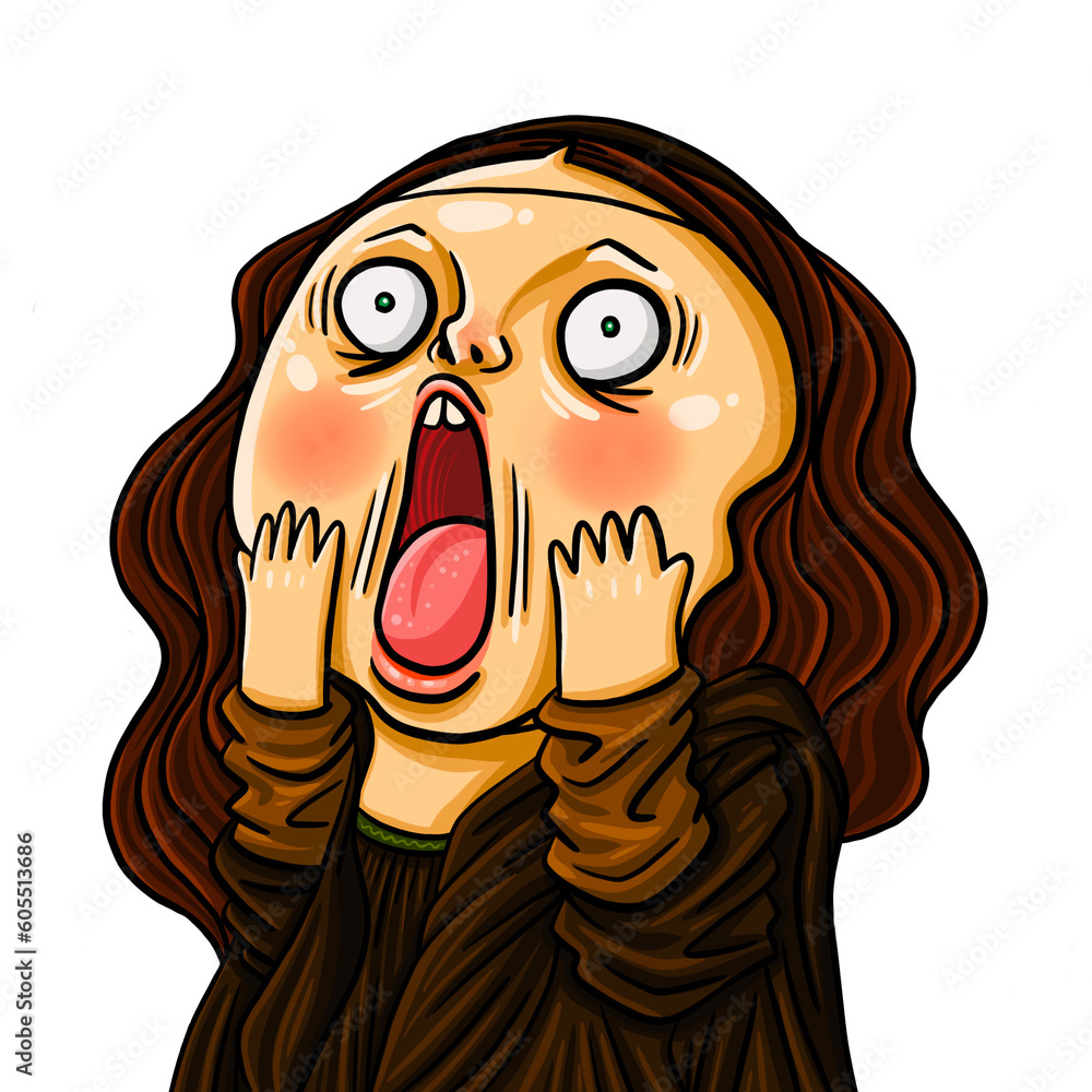 Mona Lisa (Screaming ) Stock Illustration | Adobe Stock
