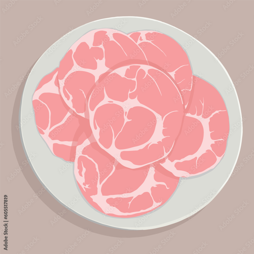 Chopsticks. pork slider. fresh meat, Pork shabu slides. fresh Pork ...