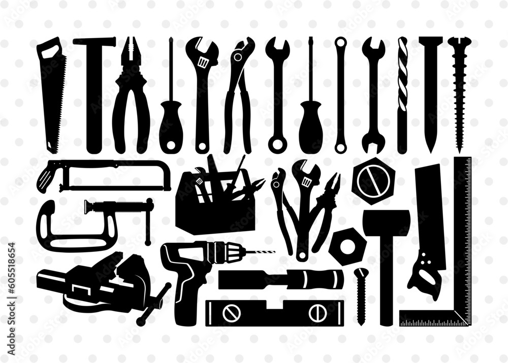 Tools SVG, Tools Silhouette, Wrench Svg, Hammer Svg, Mechanic Tools Svg ...