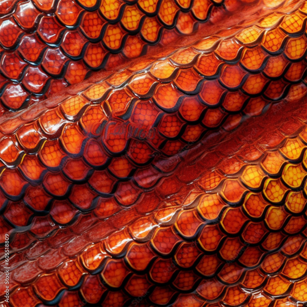Uncover the spellbinding realm of fire-red snake skin patterns. Unravel ...