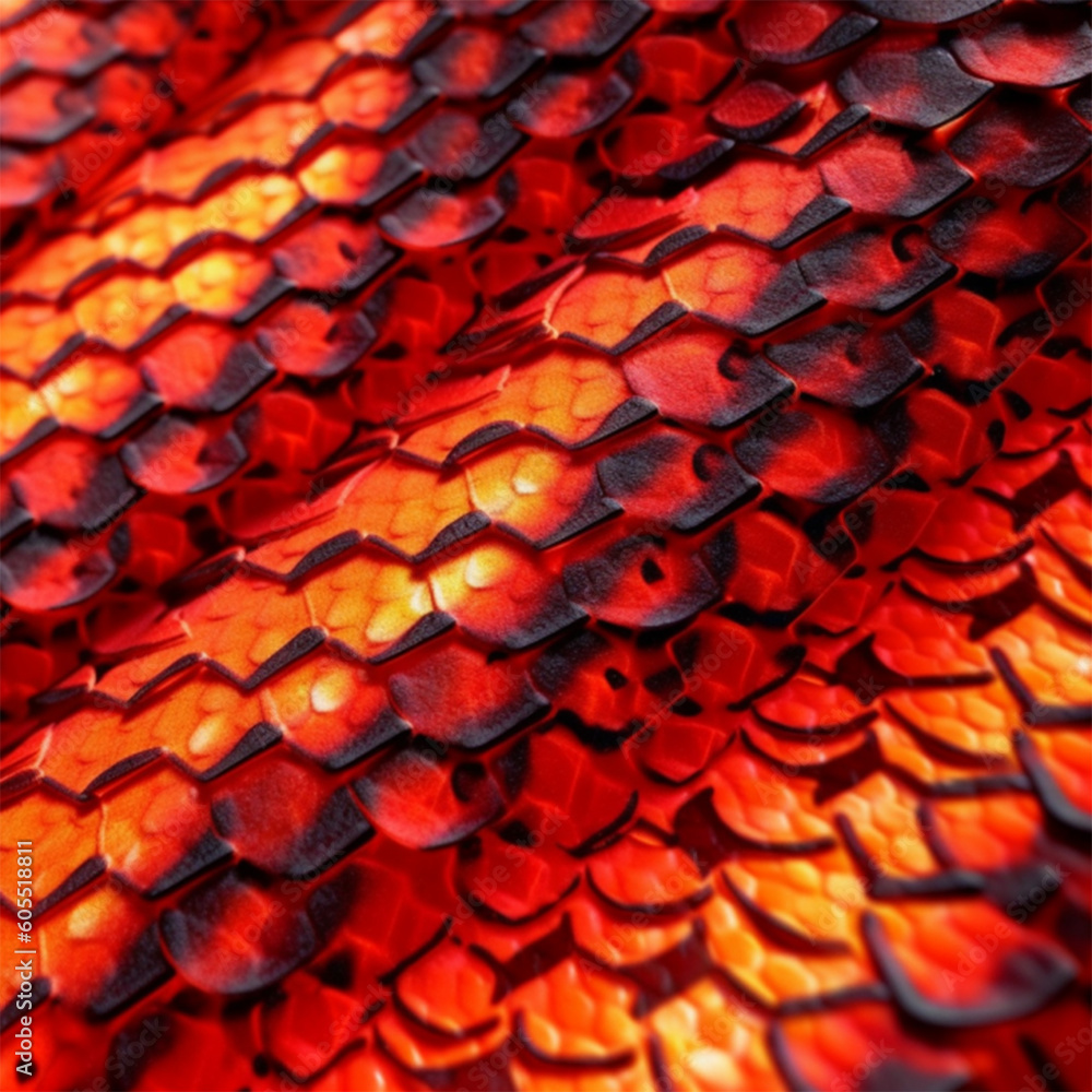Uncover the spellbinding realm of fire-red snake skin patterns. Unravel ...