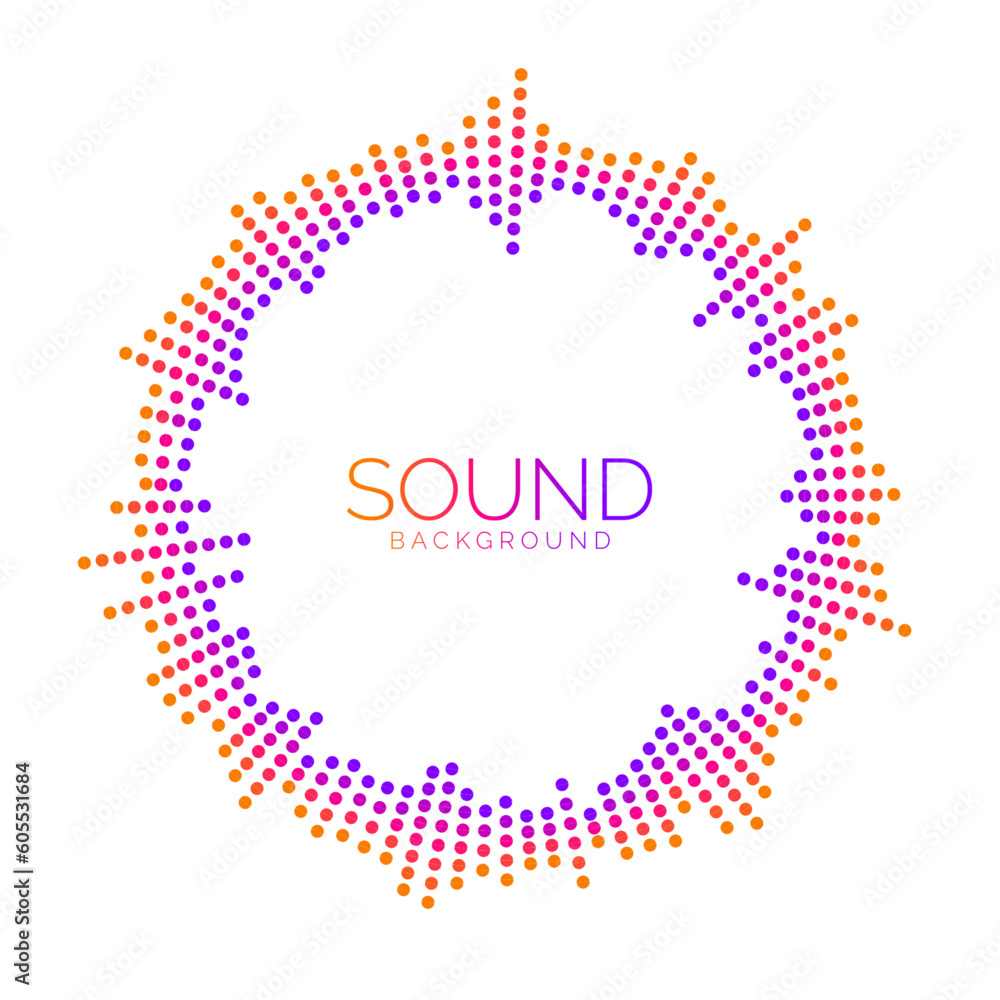 Circle sound wave visualisation. Dotted music player equalizer concept ...