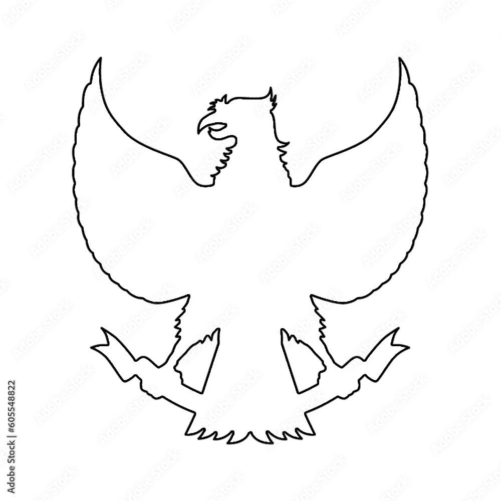 Indonesia symbol garuda pancasila line art Stock Illustration | Adobe Stock
