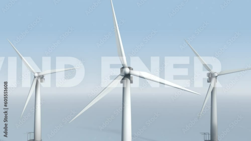 Three huge Wind Turbines are used for energy creation. Wind Energy is ...