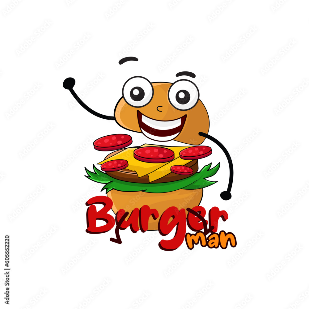 vektor maskot burger untuk bisnis. vektor makanan burger lucu untuk ...