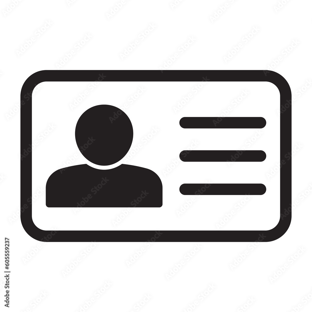 Id card icon. Id card badge icon. Identification card, driver's license ...