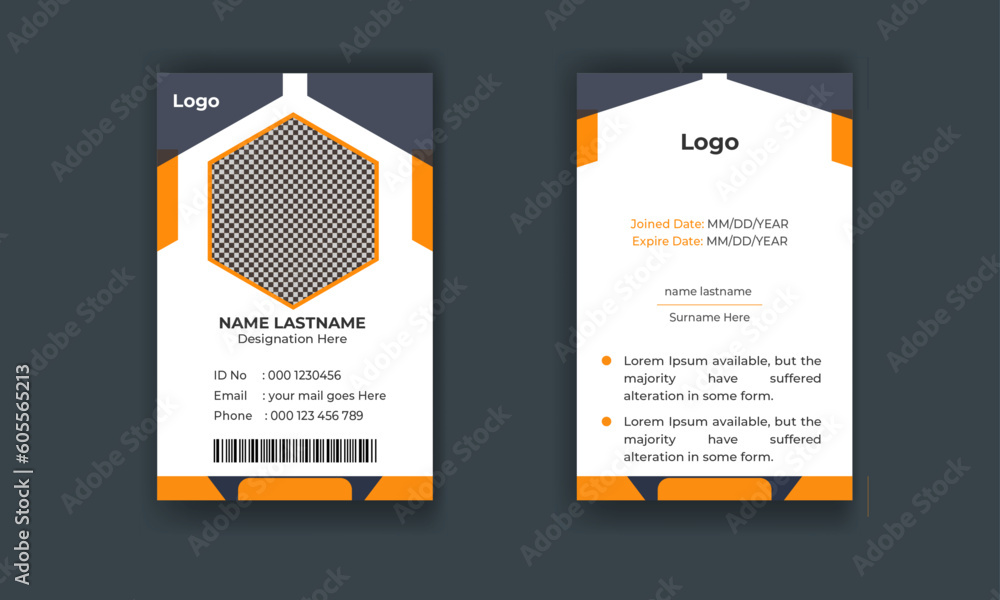 Id Card Layout , Corporate Id card design template - vector Stock ...
