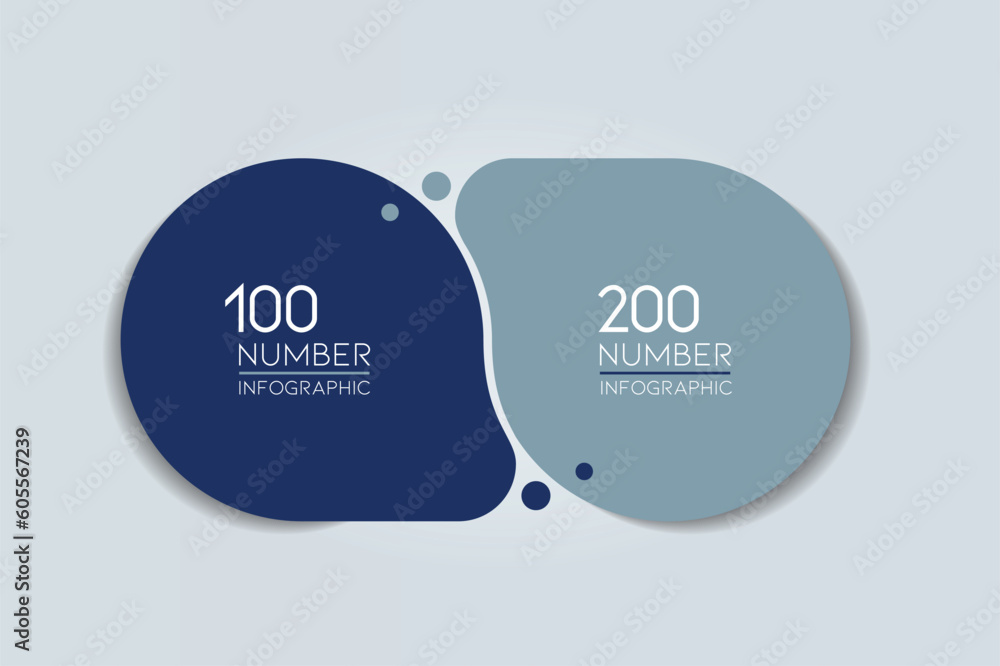 2 elements scheme, diagram. Two connected circles. Infographic template ...
