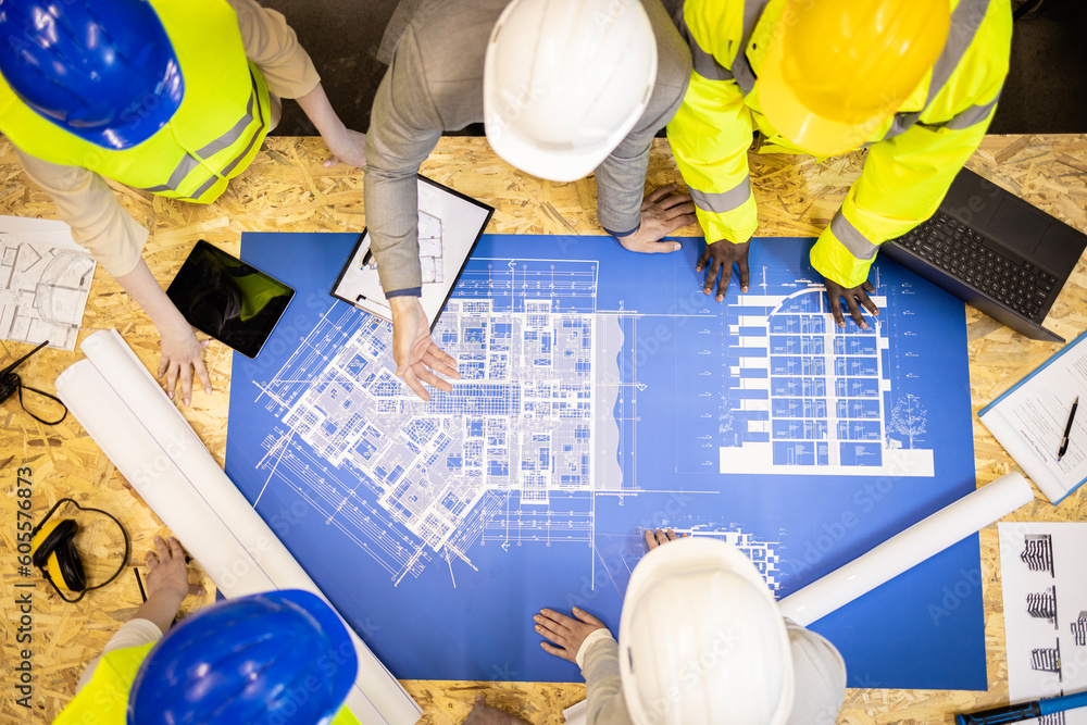 Blueprint, building plan, construction industry - structural engineers ...