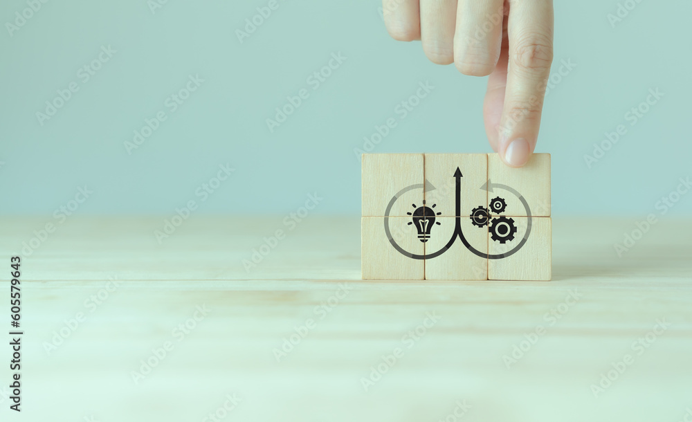 Creative idea, solution and innovation concept. Agile processes promote ...