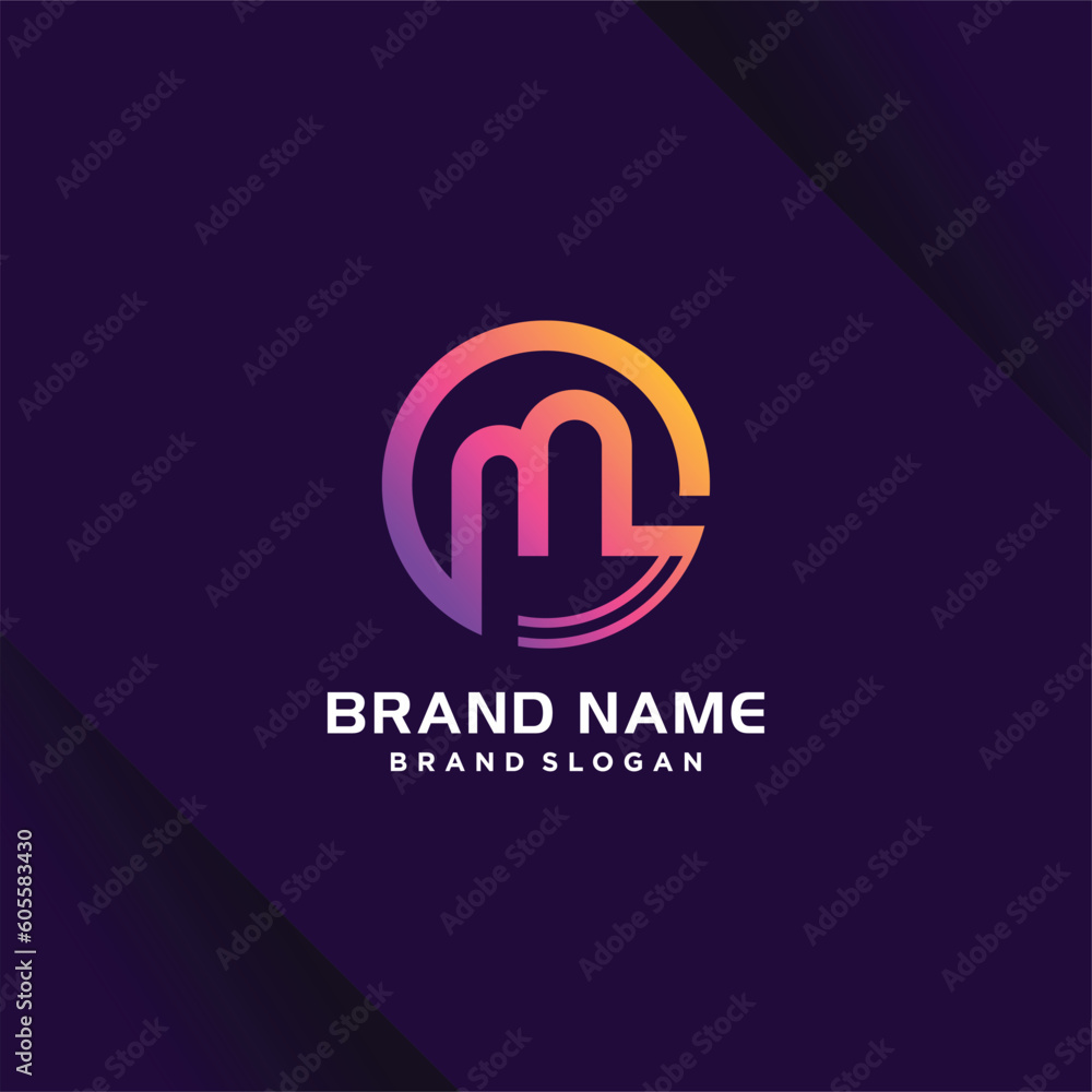letter M logo design vector with modern creative style concept Stock ...
