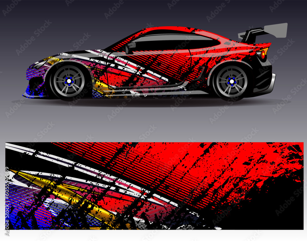 Vektorová grafika „Car wrap design vector. Graphic abstract stripe ...