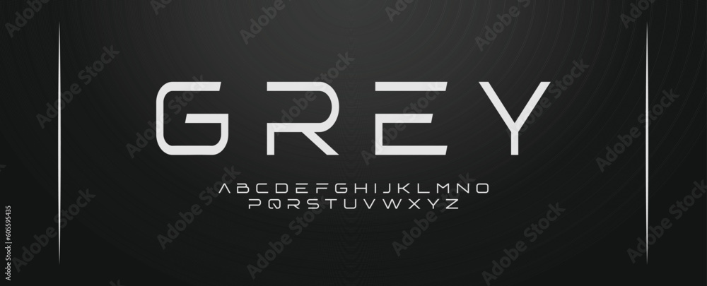 GREY, Elegant alphabet letters font and number. Classic Lettering ...