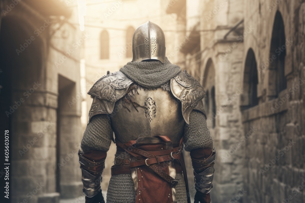 Medieval knight man armor. Generate Ai Stock Illustration | Adobe Stock