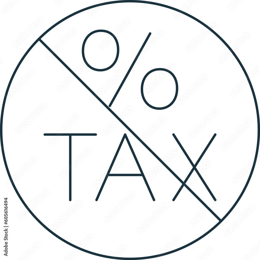 Tax free icon. Monochrome simple sign from common tax collection. Tax ...