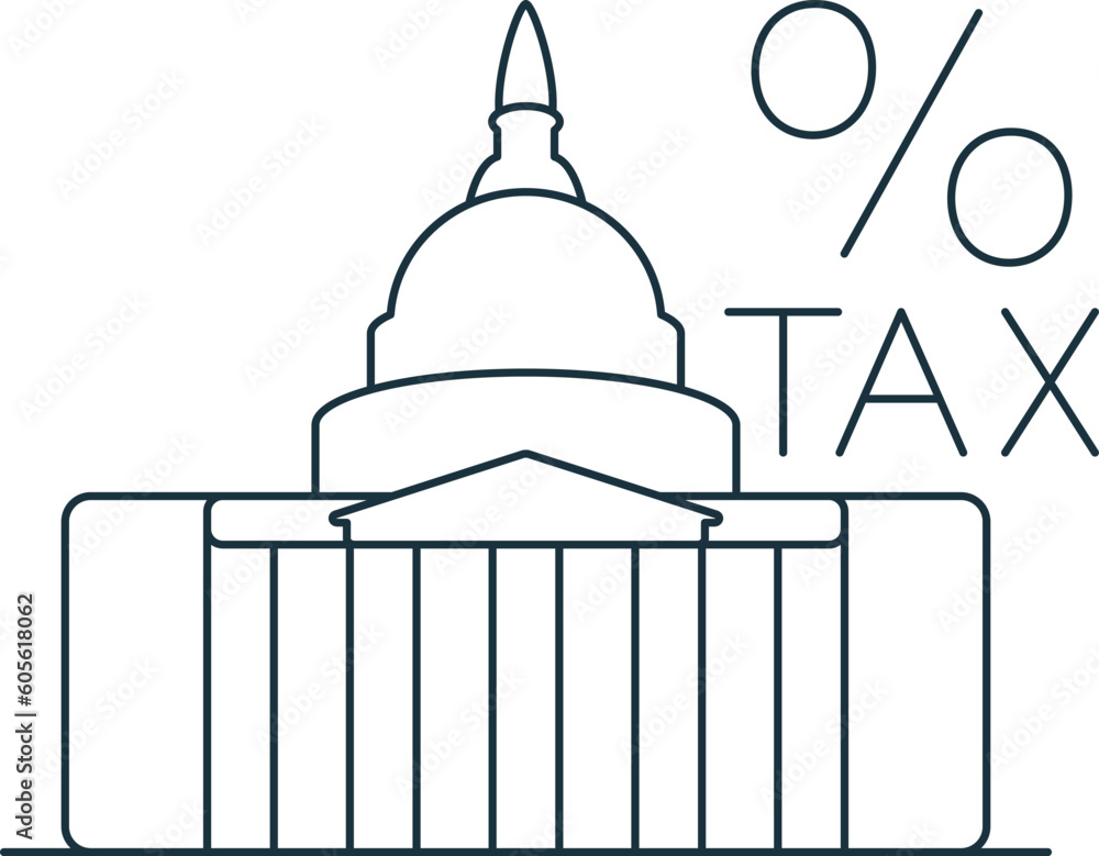 Federal income tax icon. Monochrome simple sign from common tax ...