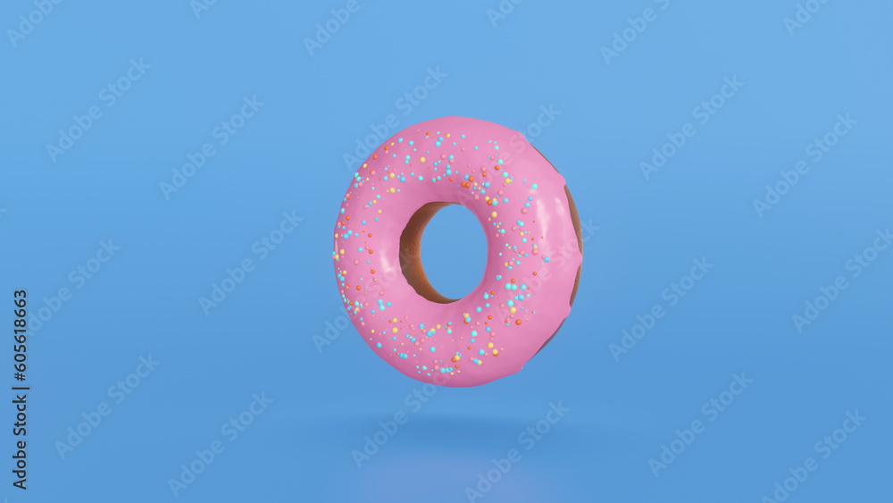 Concept different colors Donuts of changing at blue background ...