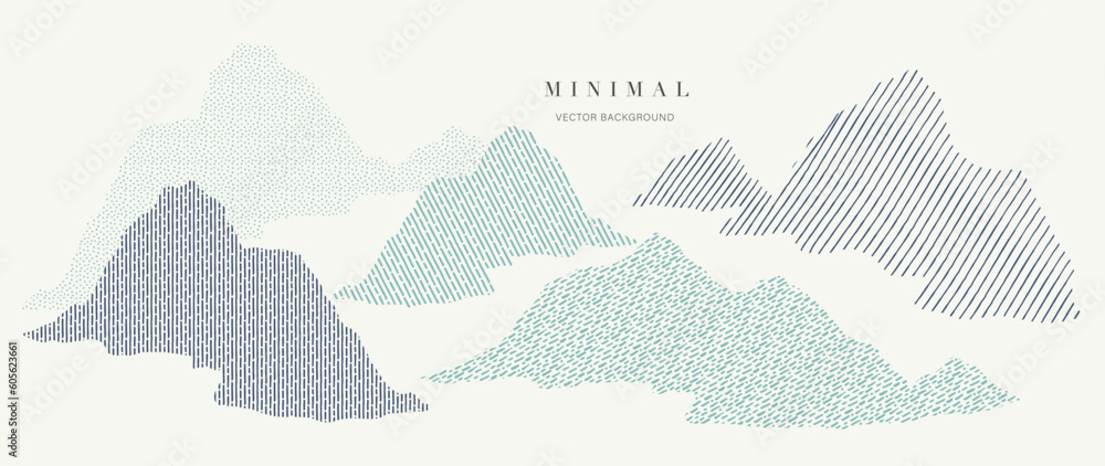 Mountain in oriental style background vector. Chinese landscape with ...