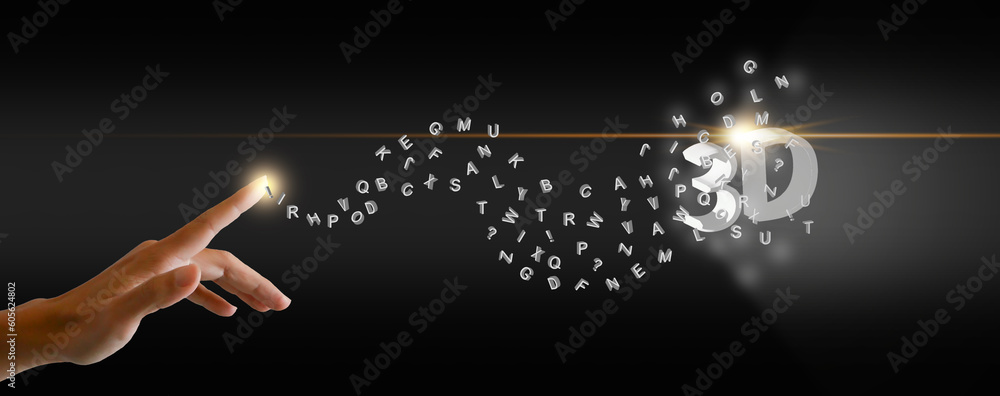 Text to 3D model concept, text-to-3D by generative artificial ...