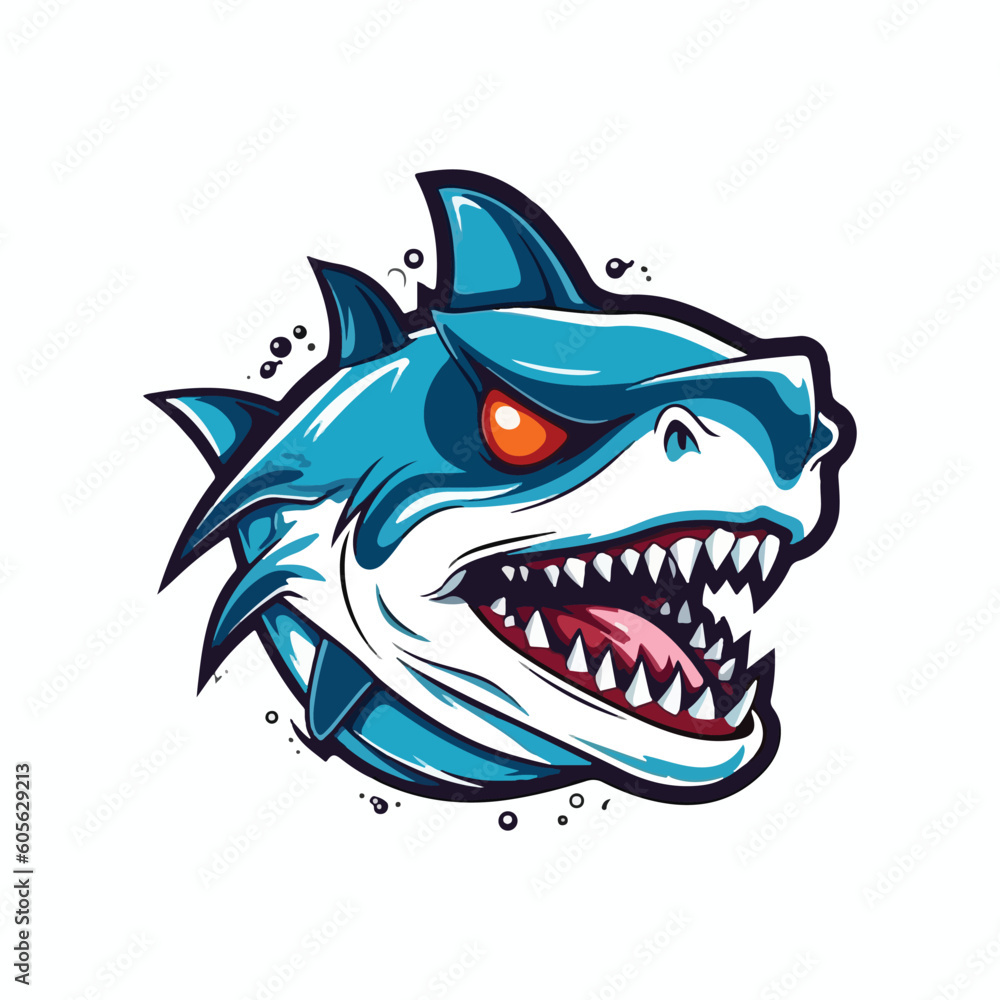 Shark Mascot Logo Design Shark Vector Stock Vector | Adobe Stock