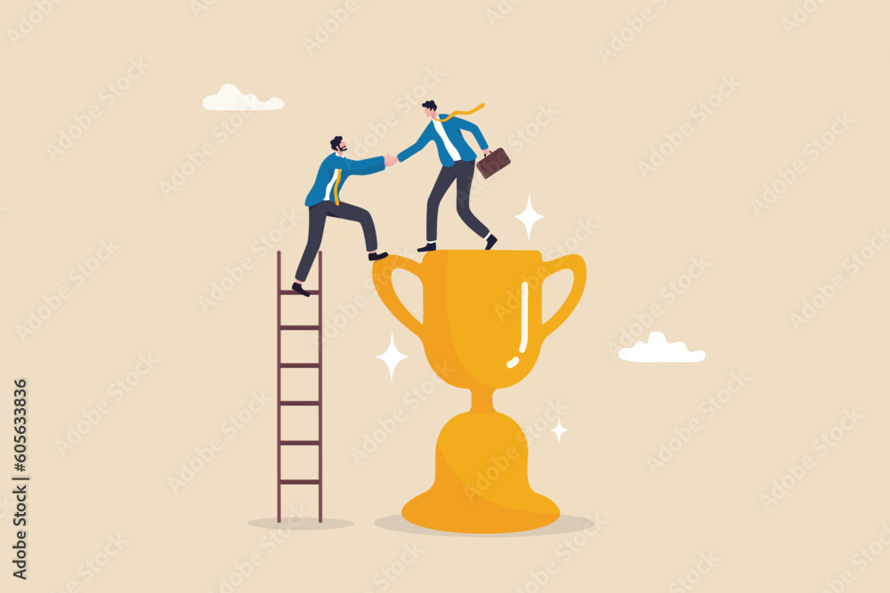 Partnership help success, support or mentor to assist to achieve goal ...