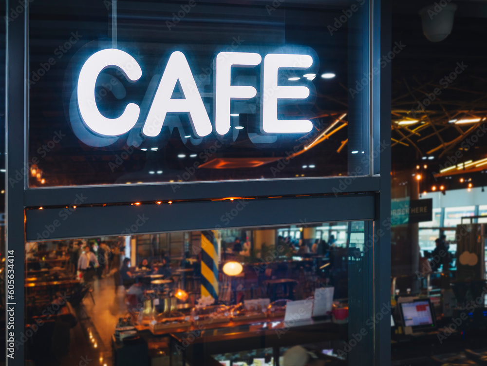 Cafe Shop sign Neon Light Coffee shop Restaurant Business Signage Stock ...