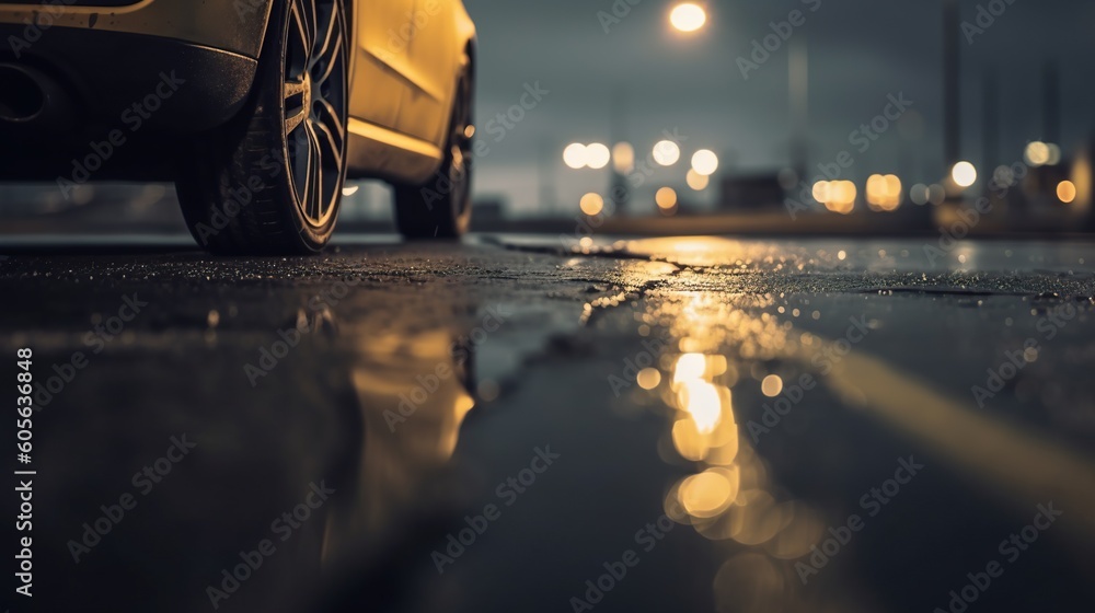 Illustration of car crash road accident. Horizontal background. AI ...