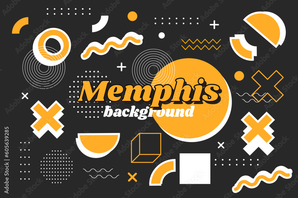 memphis background Stock Vector | Adobe Stock