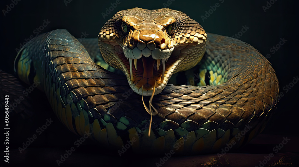 spirit animal snake shamanism - by generative ai Stock Illustration ...