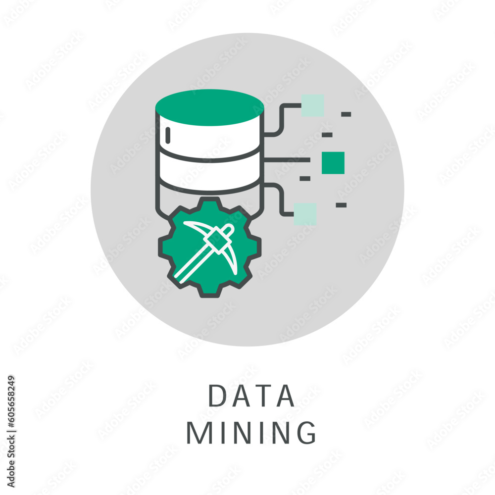 Data Mining Icon. Data extraction icon, Pattern recognition icon, Data ...