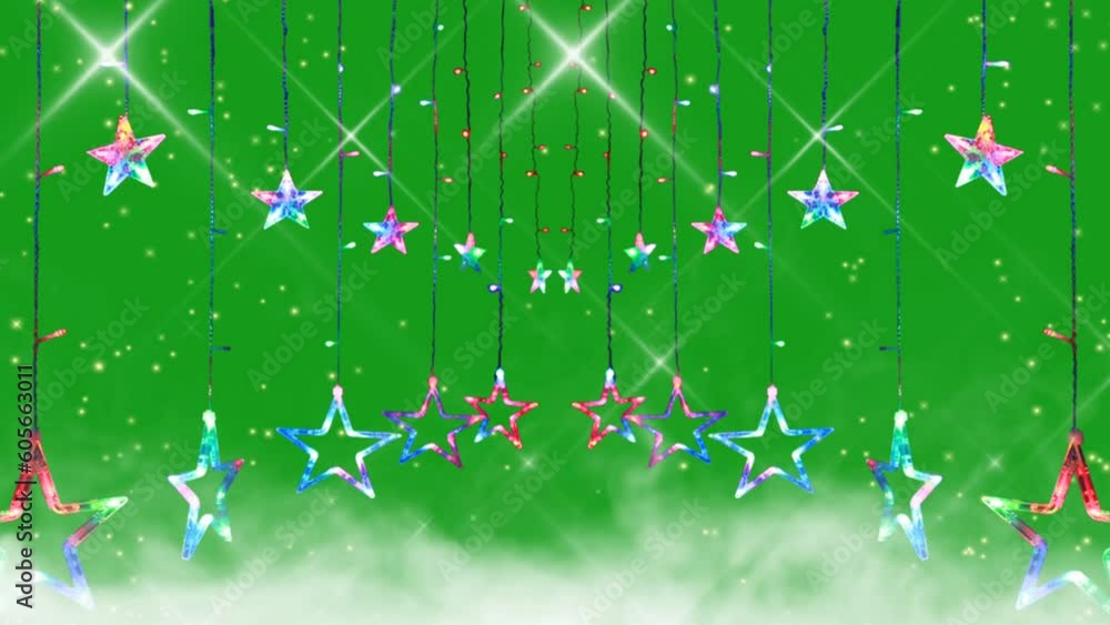 Animated sparkling stars on the green screen background. Stock Video ...