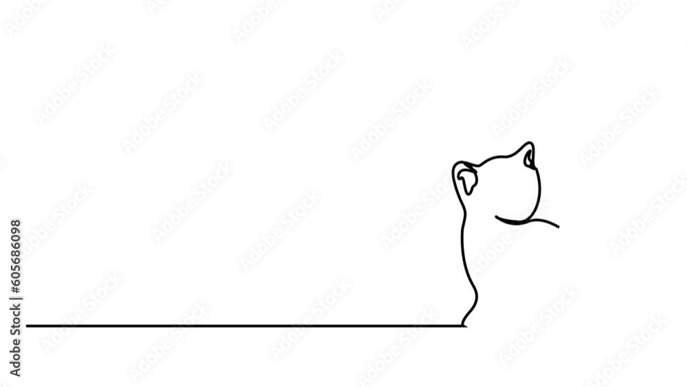 Cat one line drawing vector. Continuous line cats cover poster. Line ...
