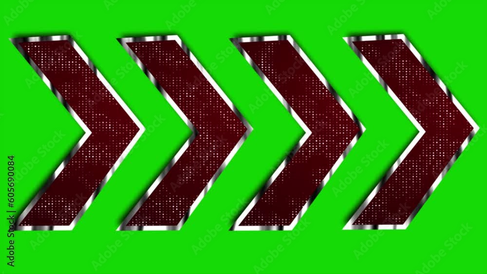 Arrows Animated On Green Screen Background. Chocolate colour Arrow with ...