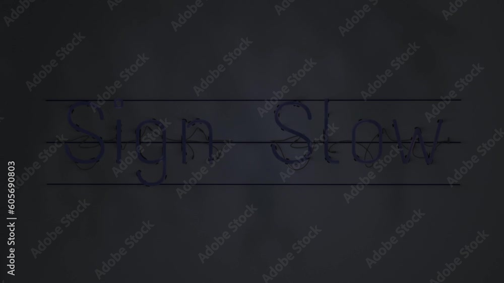 Vidéo Stock Sign Slow - Title Text Animation With Neon Light and Dark ...