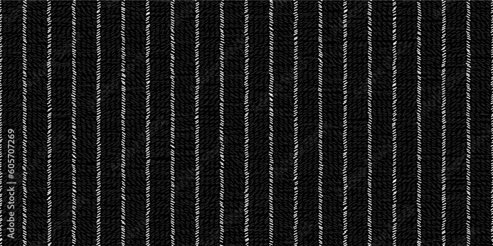 Pinstripe black and white seamless pattern with sketchy lines and ...