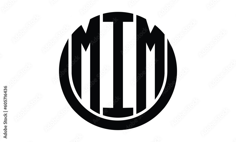 MIM shield with round shape logo design vector template | monogram logo ...